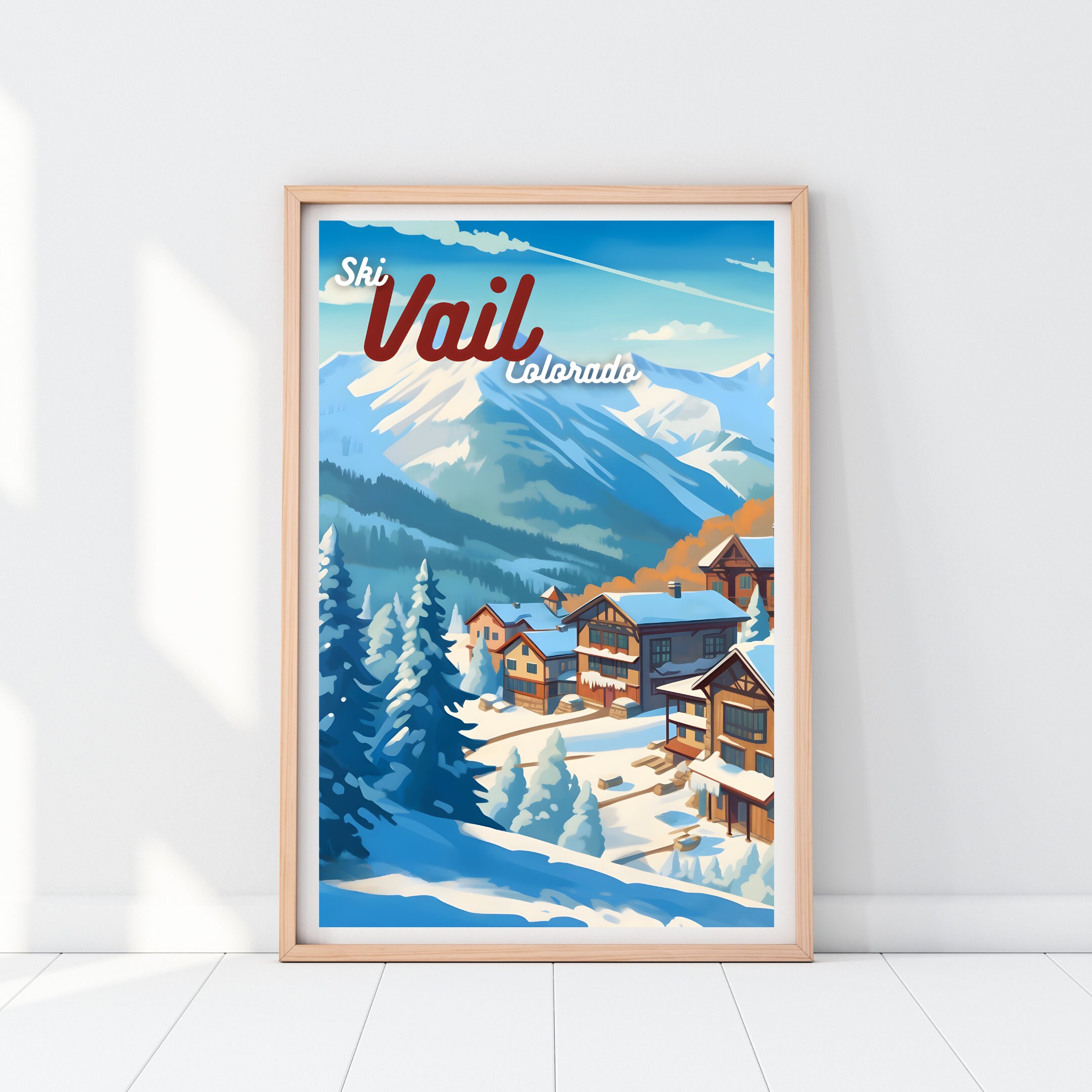 Vail Travel Poster, Vail Wall Art Print, Vail Travel Art Poster ...
