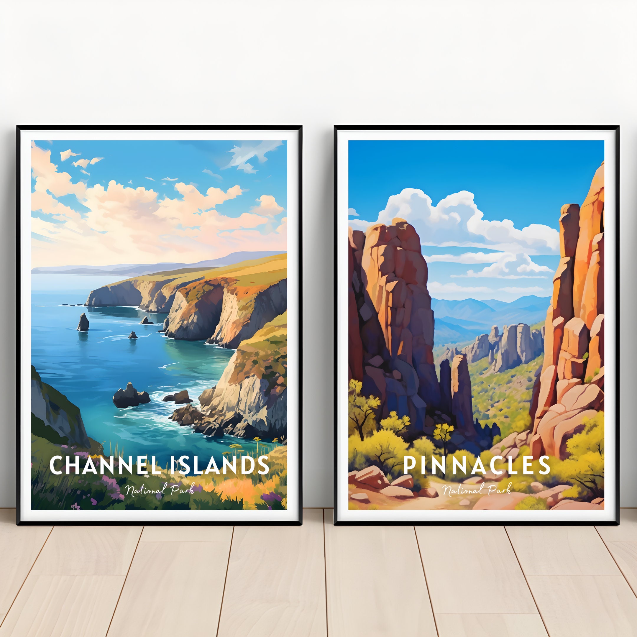 Set of 9 California National Park Posters, National Park Wall Art Set ...
