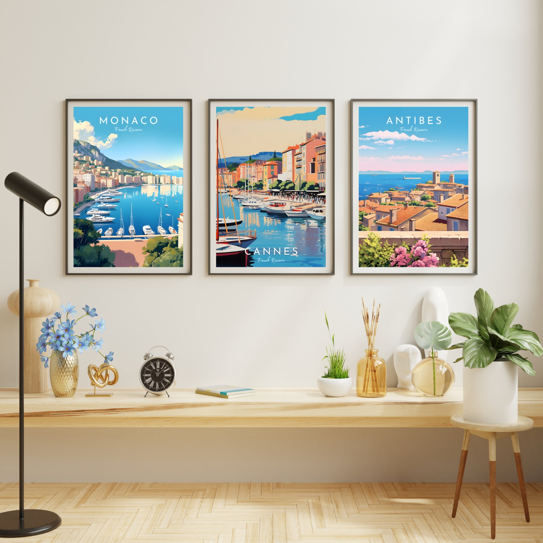 French Riviera Poster Set, French Riviera Print Set, French Riviera ...