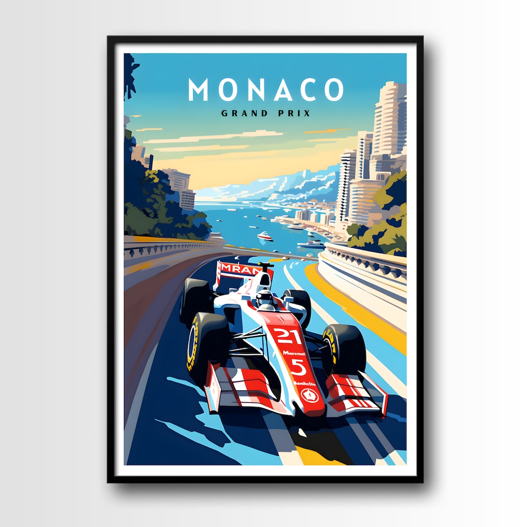 Monaco Travel Poster, Monaco Wall Art, Monaco Grand Prix Poster ...