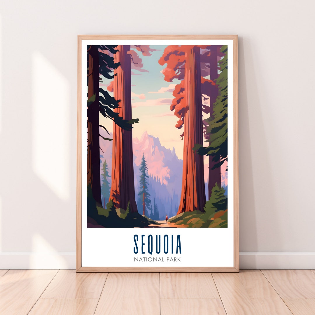 Sequoia National Park Travel Poster, Sequoia National Park Print ...