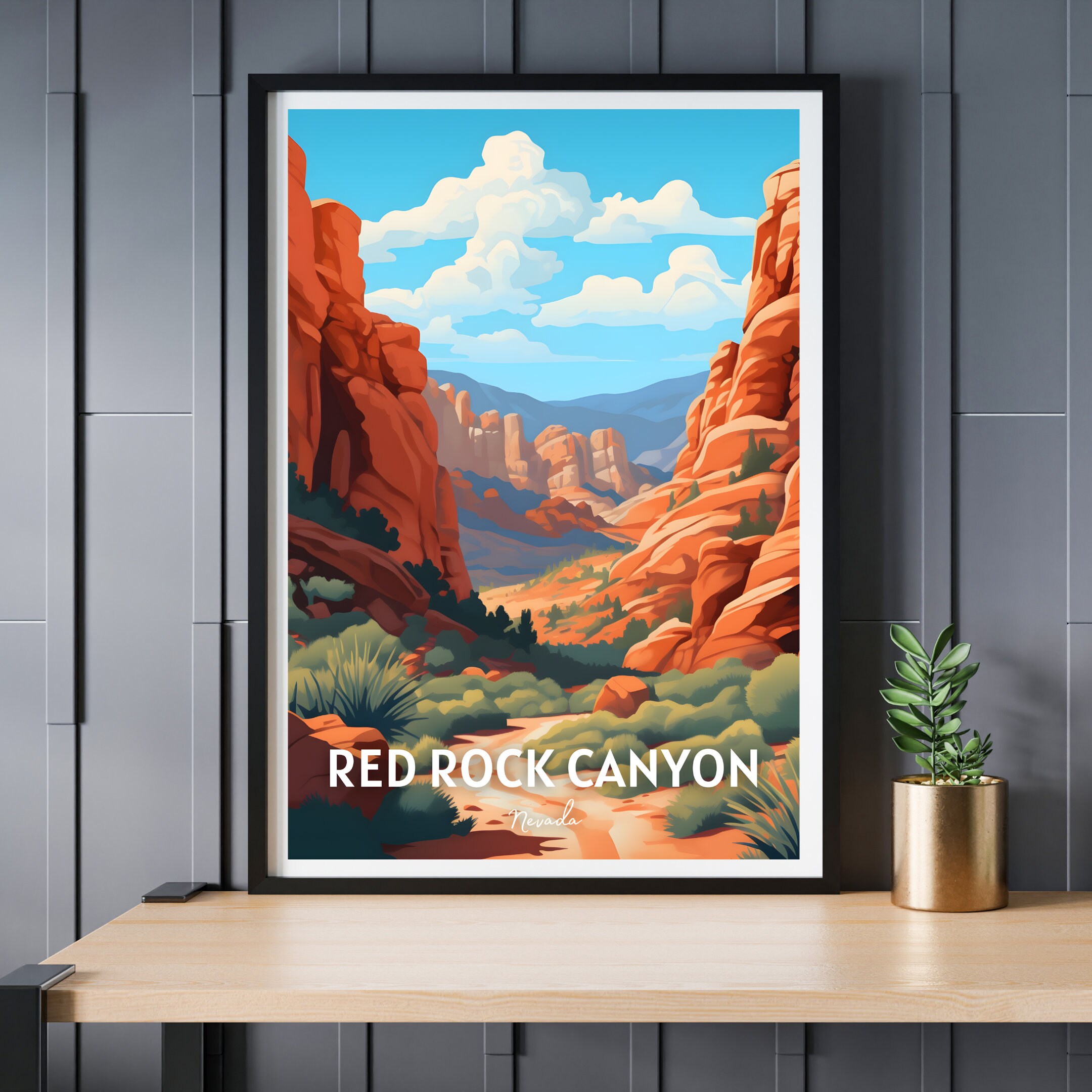 Red Rock Canyon Poster, Red Rock Canyon Print, Red Rock Canyon Wall Art ...