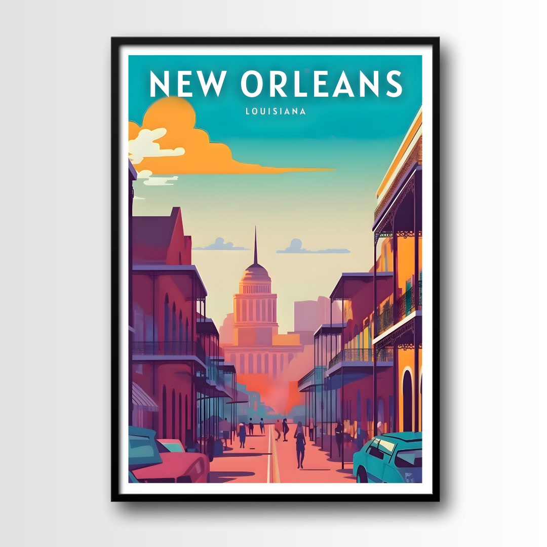 New Orleans Travel Poster, New Orleans Wall Art Print, New Orleans ...
