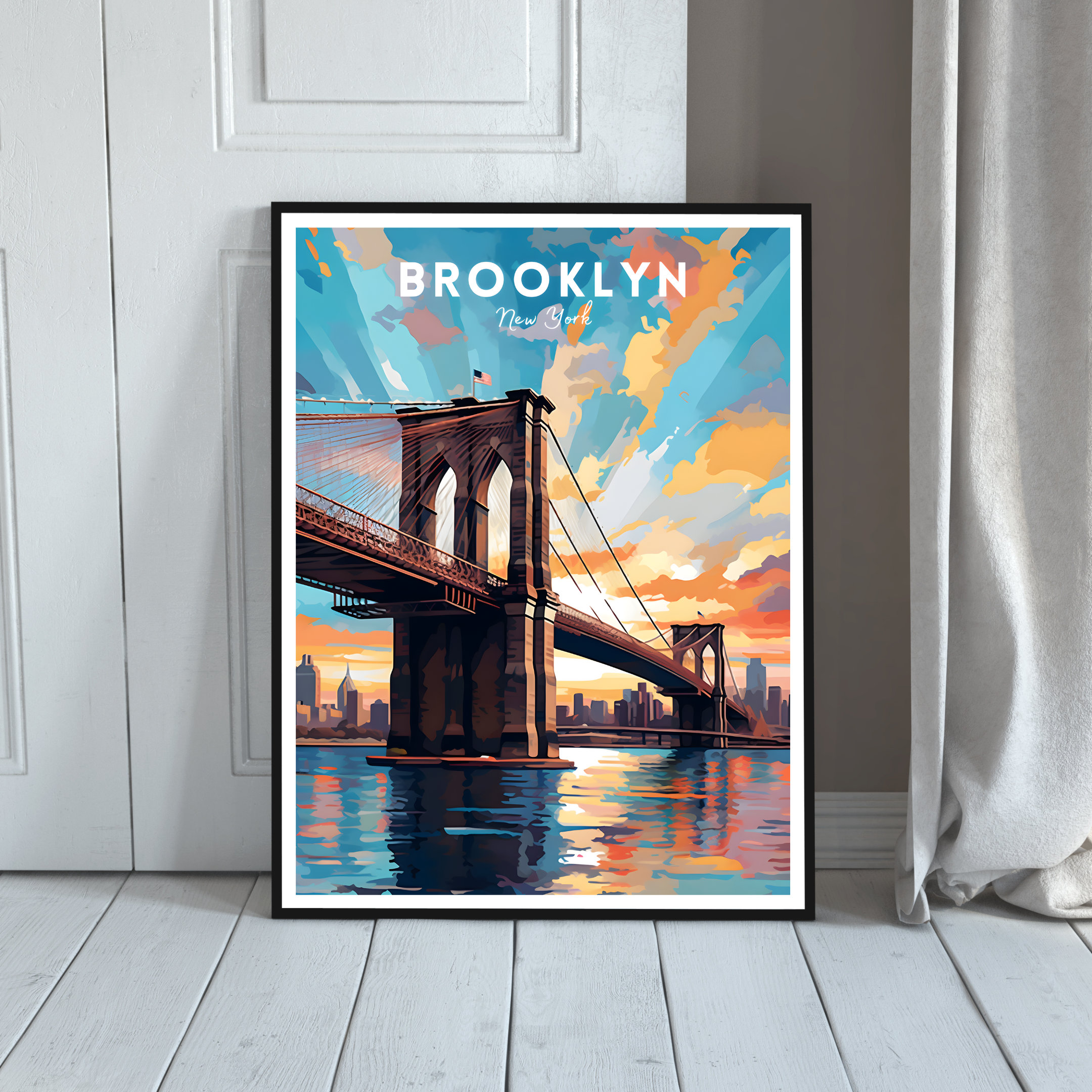 Brooklyn Travel Poster, Brooklyn Wall Art, Brooklyn Print, New York ...