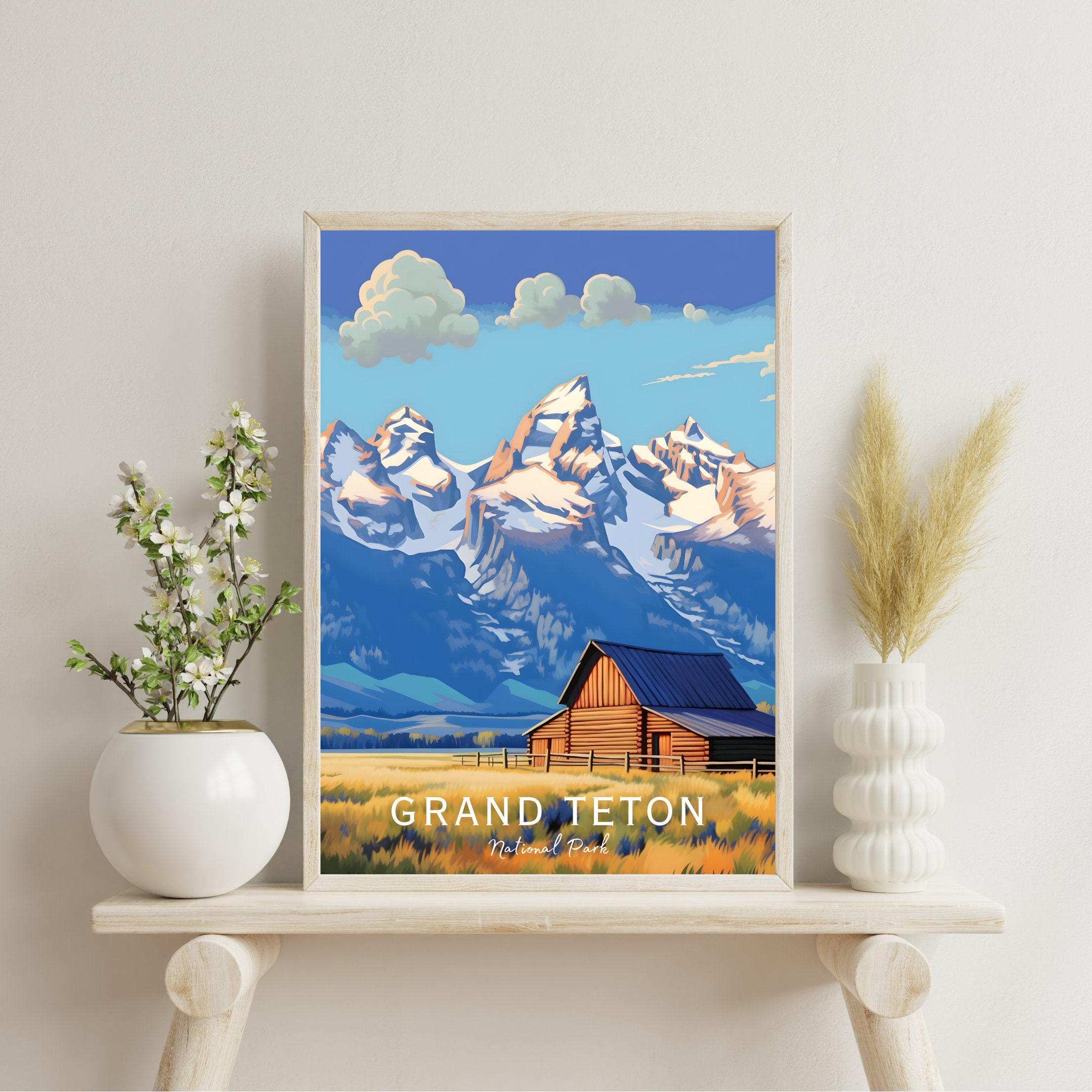 Grand Teton National Park Travel Poster, Grand Teton National Park ...