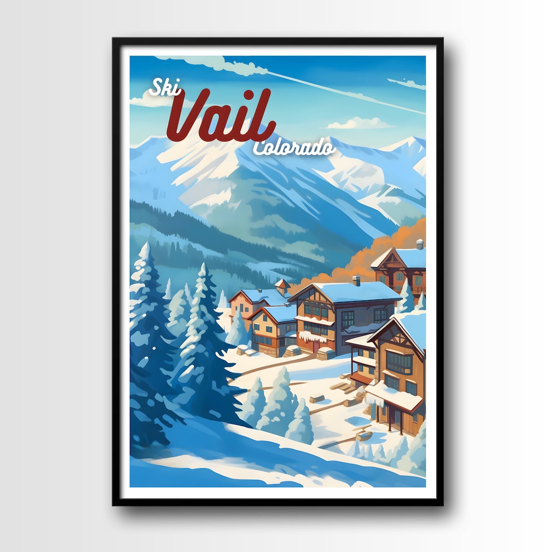 Vail Travel Poster, Vail Wall Art Print, Vail Travel Art Poster ...