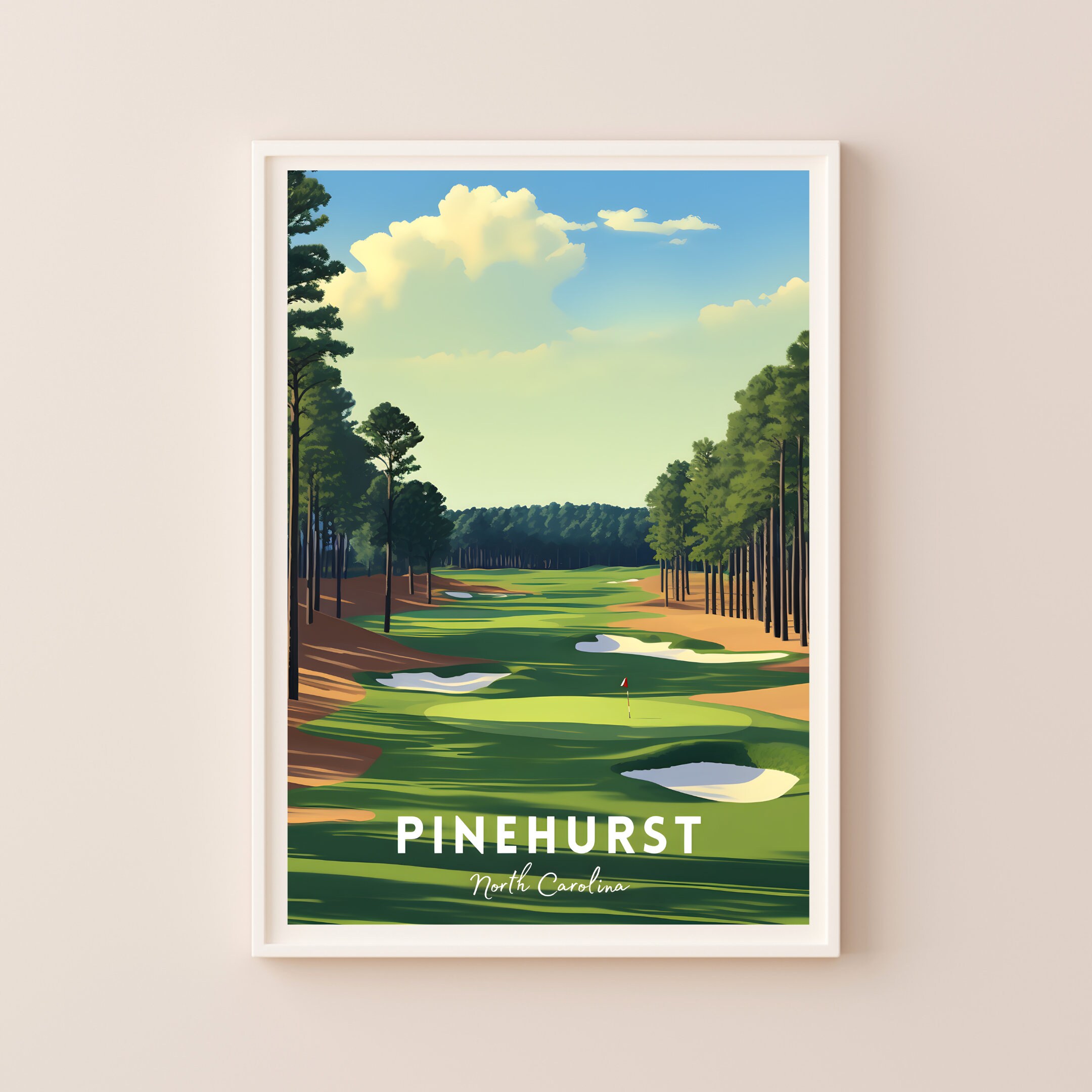 Pinehurst Poster, Pinehurst Resort Golf Course, Pinehurst Print, Golf ...