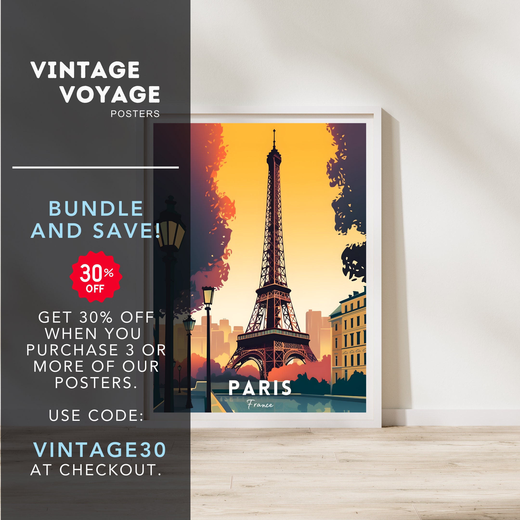 Paris Poster Set, Paris Map, Paris Wall Art Print, Paris Print, Digital ...