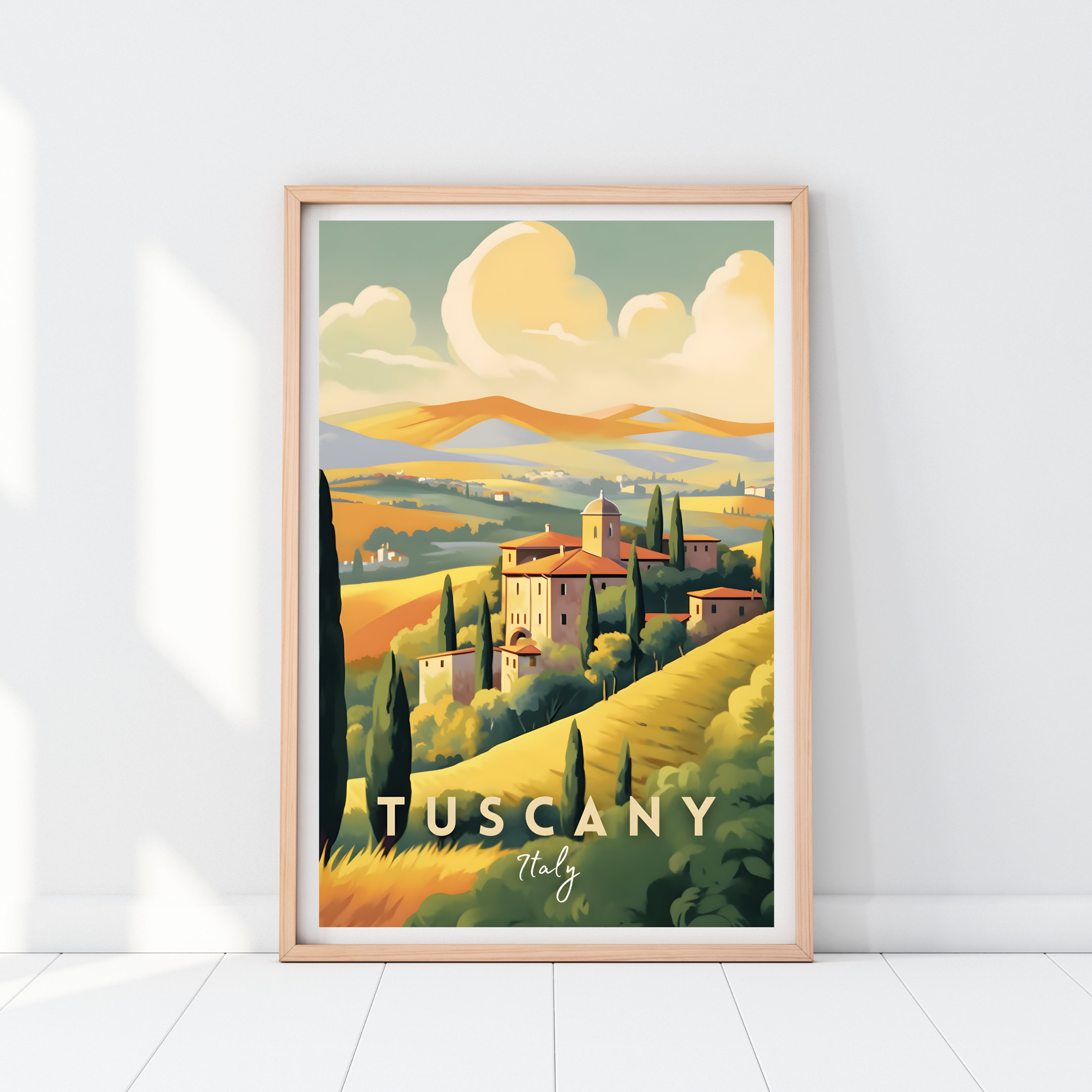 Tuscany Travel Poster, Tuscany Wall Art Print, Tuscany Travel Art ...