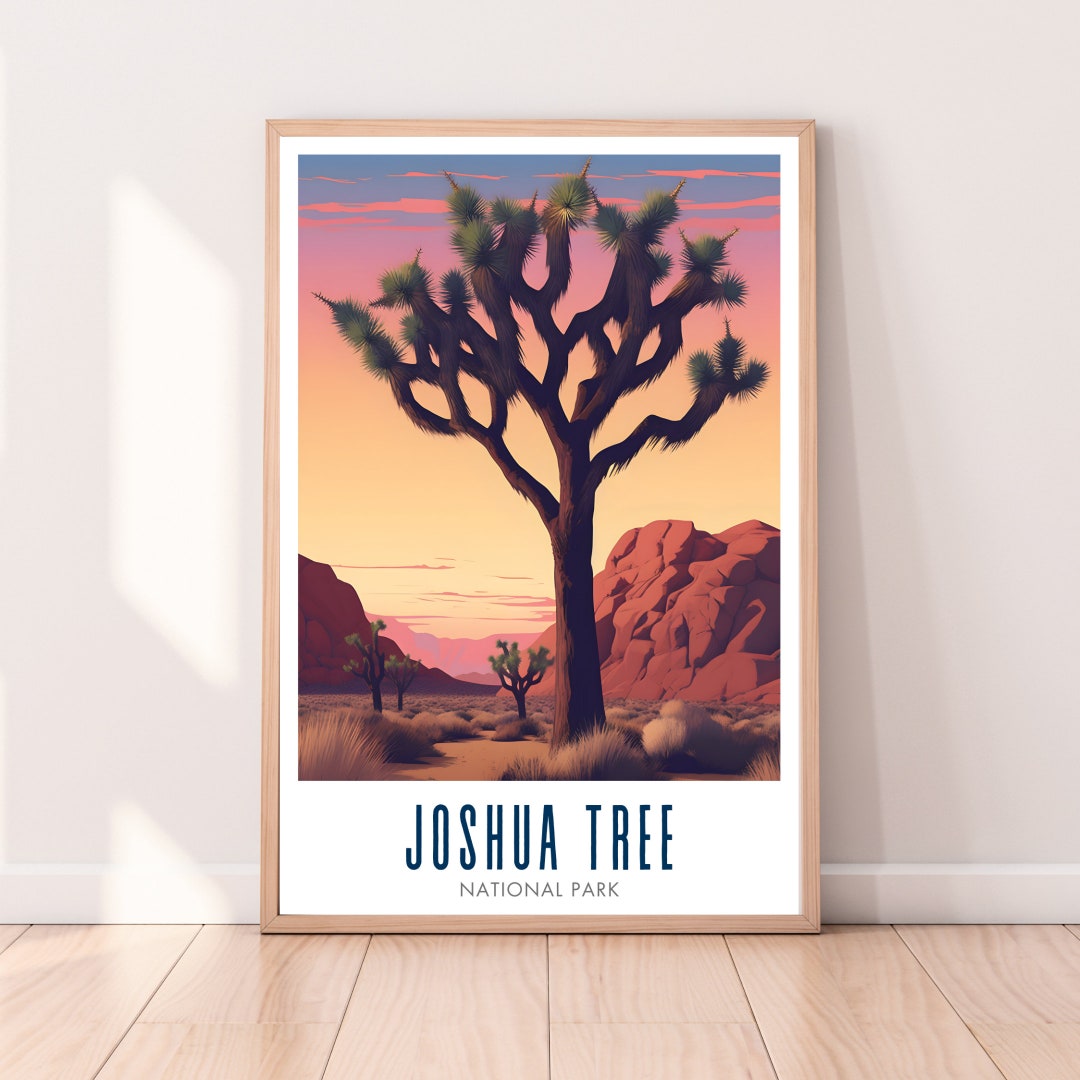 Joshua Tree Travel Poster, Joshua Tree Wall Art Print, Joshua Tree ...