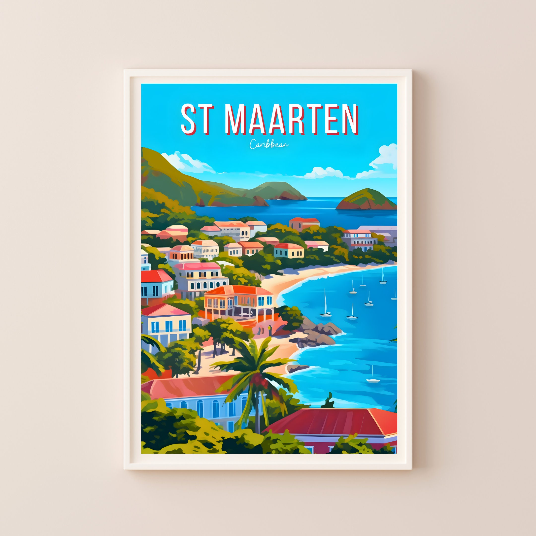 St Maarten Travel Poster, St Maarten Wall Art, St Maarten Print ...