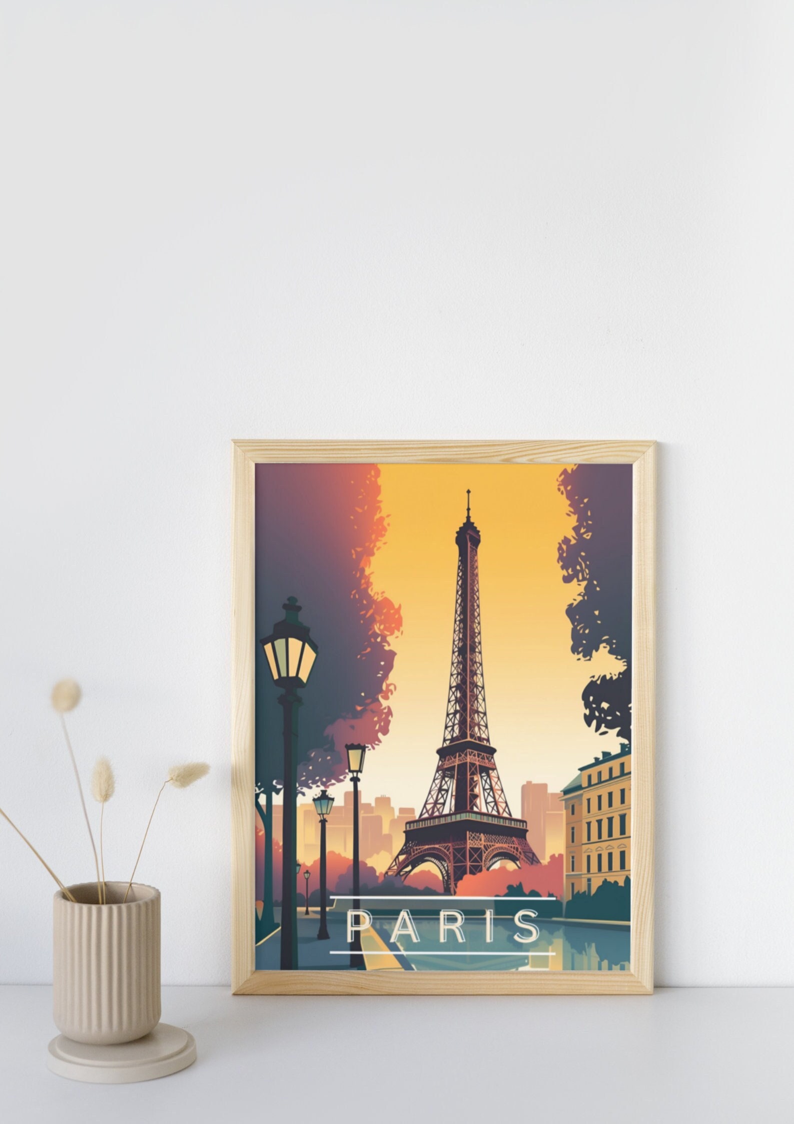 Paris Travel Poster Paris Wall Art Print Paris Travel Art - Etsy
