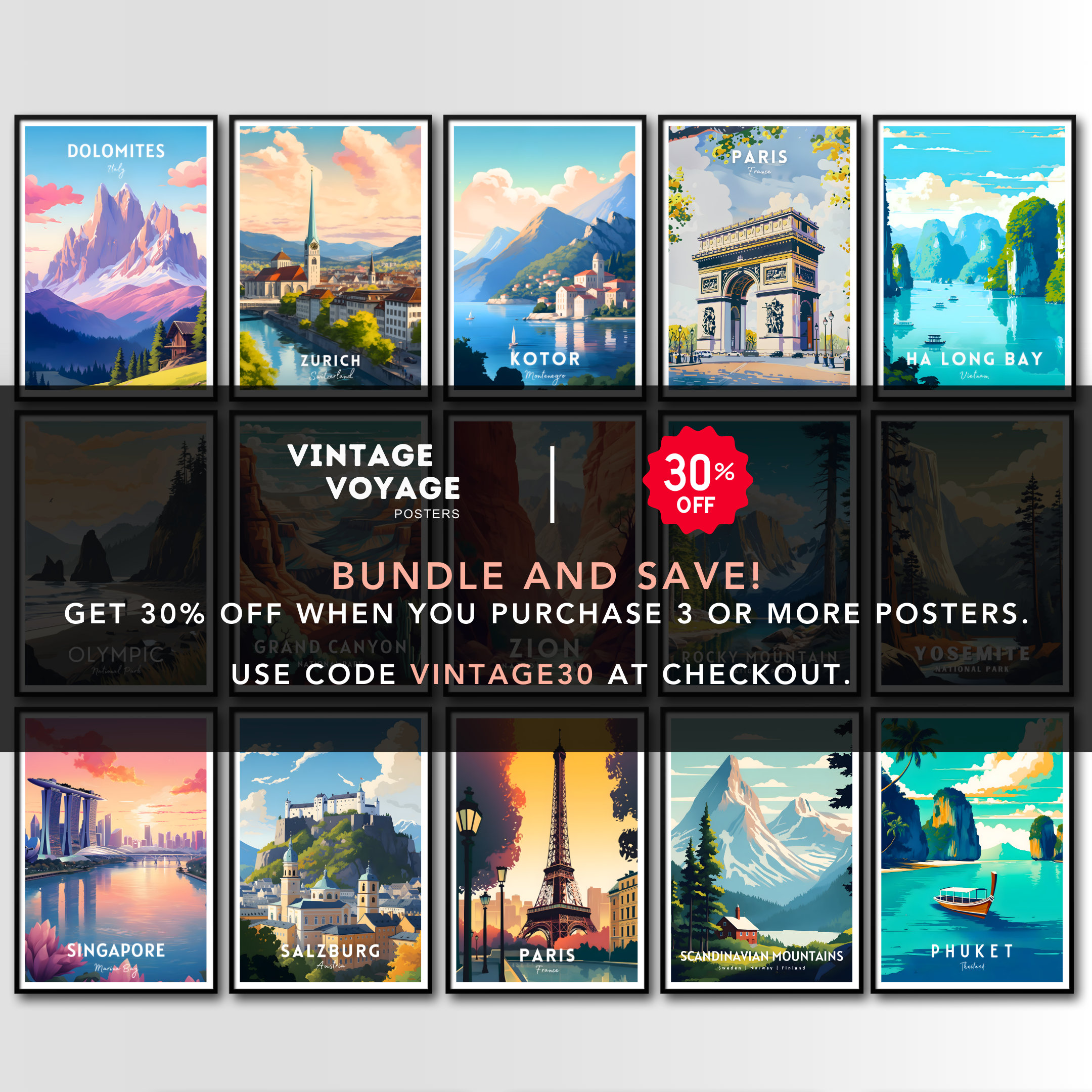 Scandinavia Poster Set of 8, Scandinavia Print Set, Scandinavia Wall ...