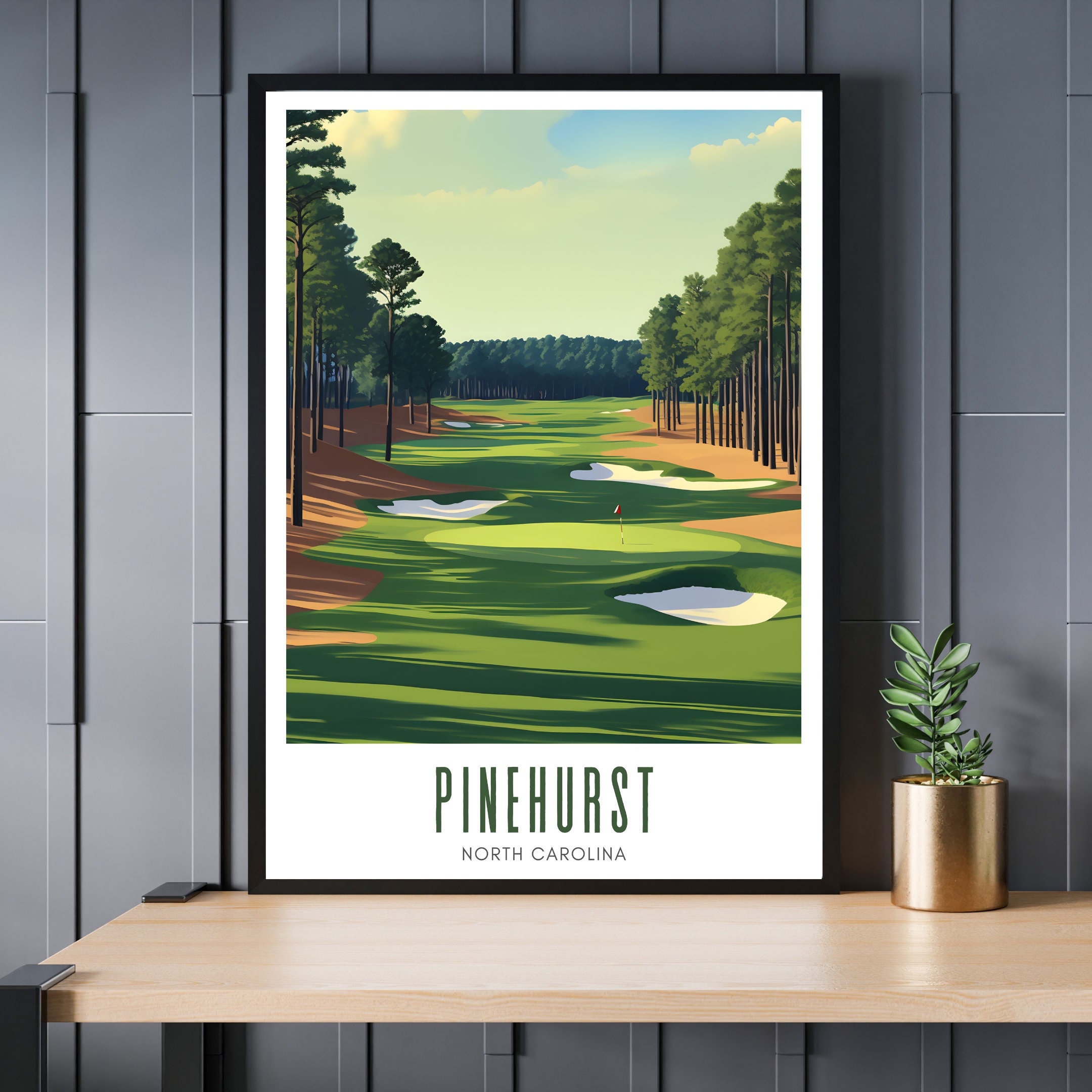 Pinehurst Poster, Pinehurst Resort Golf Course, Pinehurst Print, Golf ...