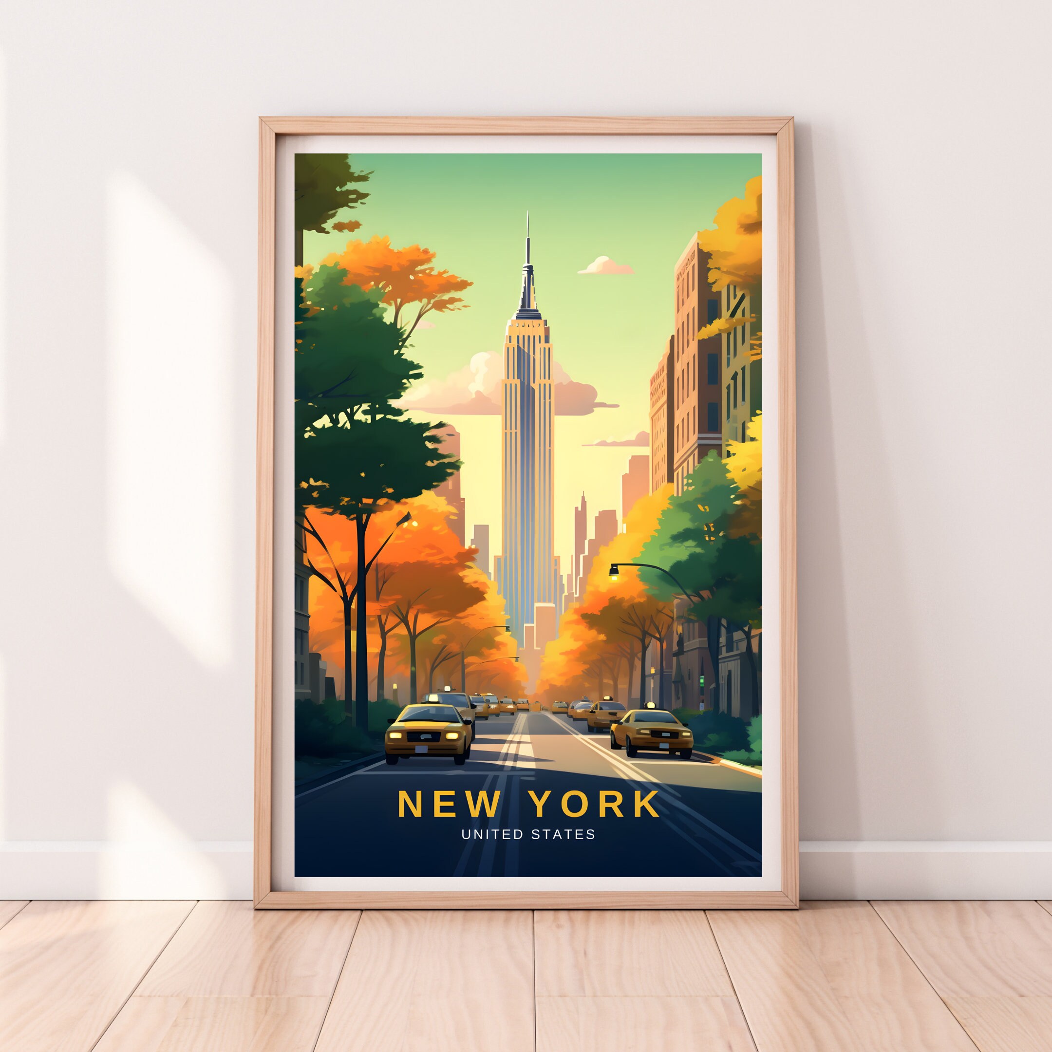 New York Travel Poster, New York Wall Art Print, New York Travel Art ...
