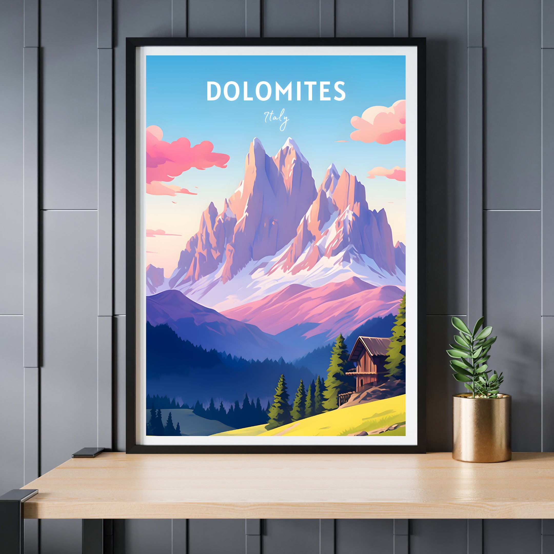 Dolomites Travel Poster, Dolomites Wall Art, Digital Download ...