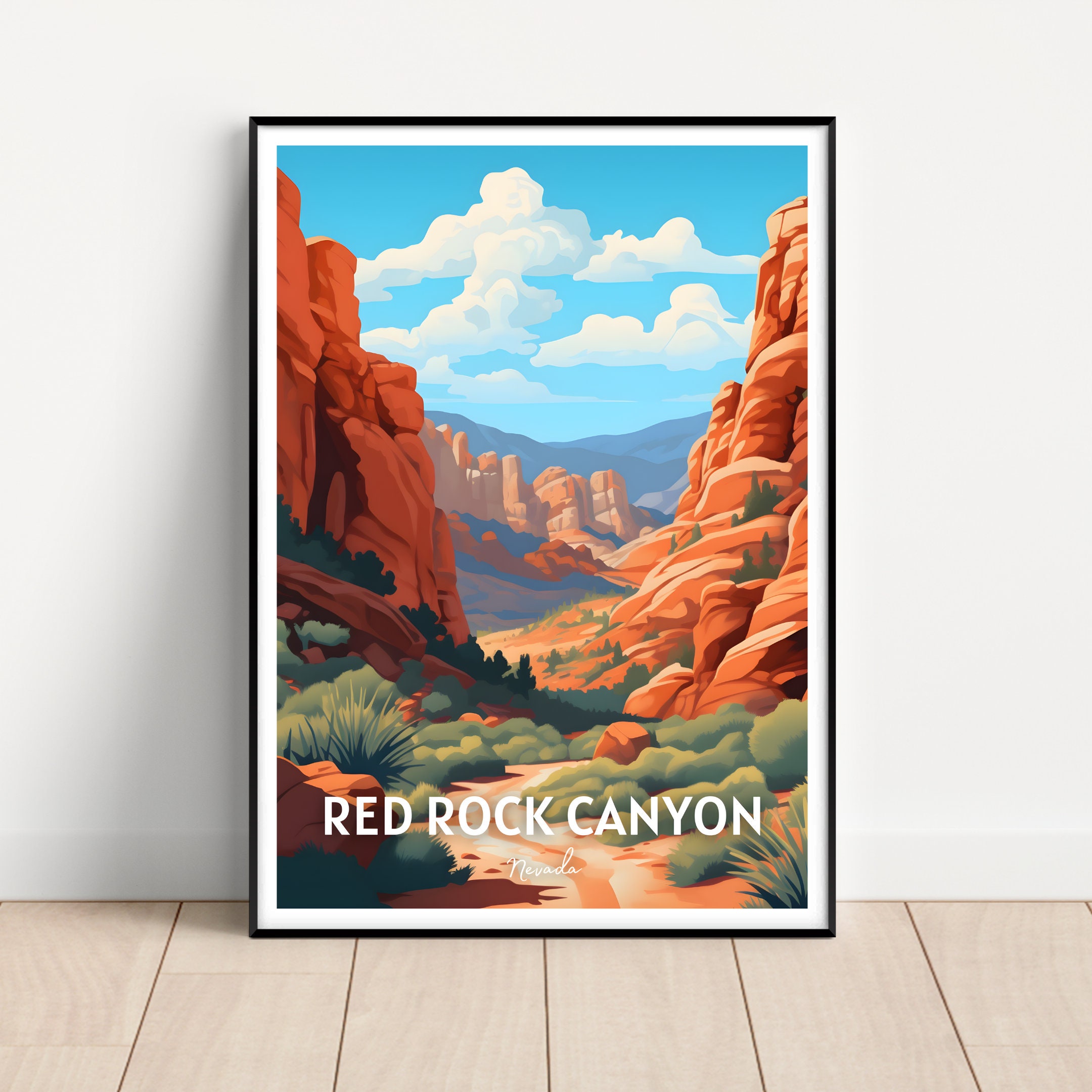 Red Rock Canyon Poster, Red Rock Canyon Print, Red Rock Canyon Wall Art ...