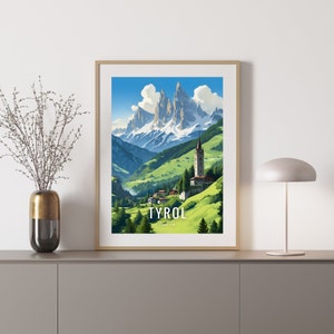 Tyrol Travel Poster, Tyrol Wall Art, Tyrol Print, Digital Download ...