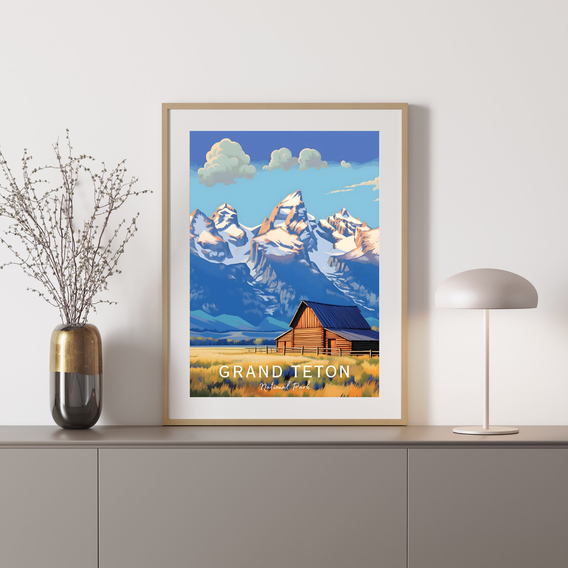 Grand Teton National Park Travel Poster, Grand Teton National Park ...