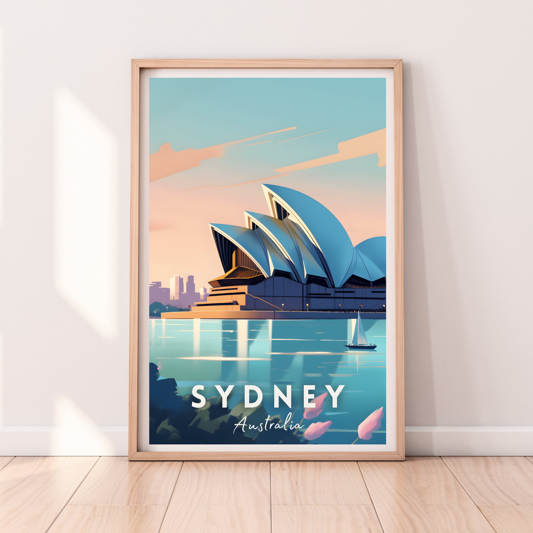 Sydney Travel Poster, Sydney Wall Art Print, Sydney Travel Art Poster ...