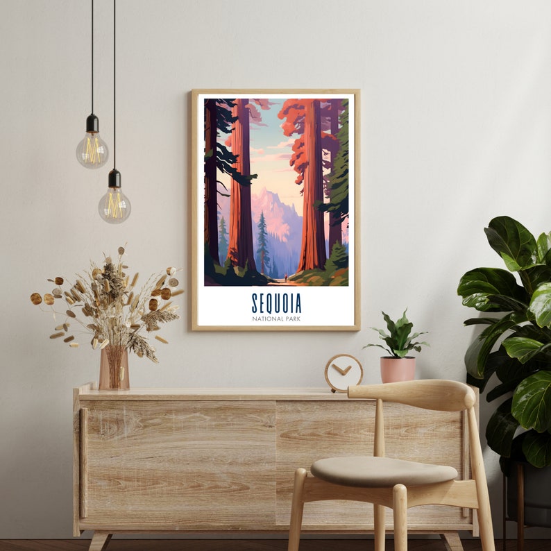 Sequoia National Park Travel Poster, Sequoia National Park Print ...