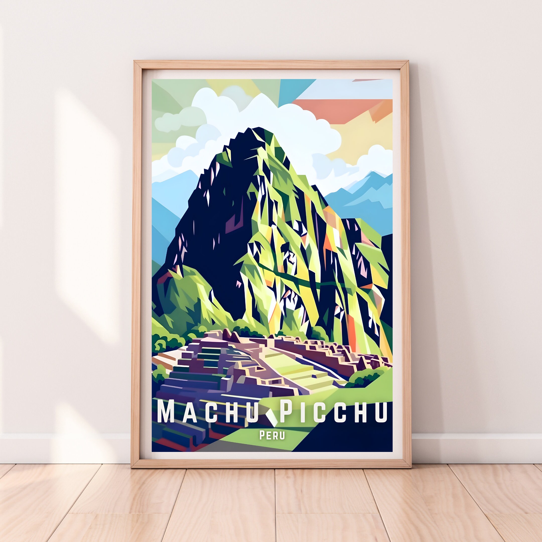 Machu Picchu Travel Poster Machu Picchu Wall Art Print Machu - Etsy