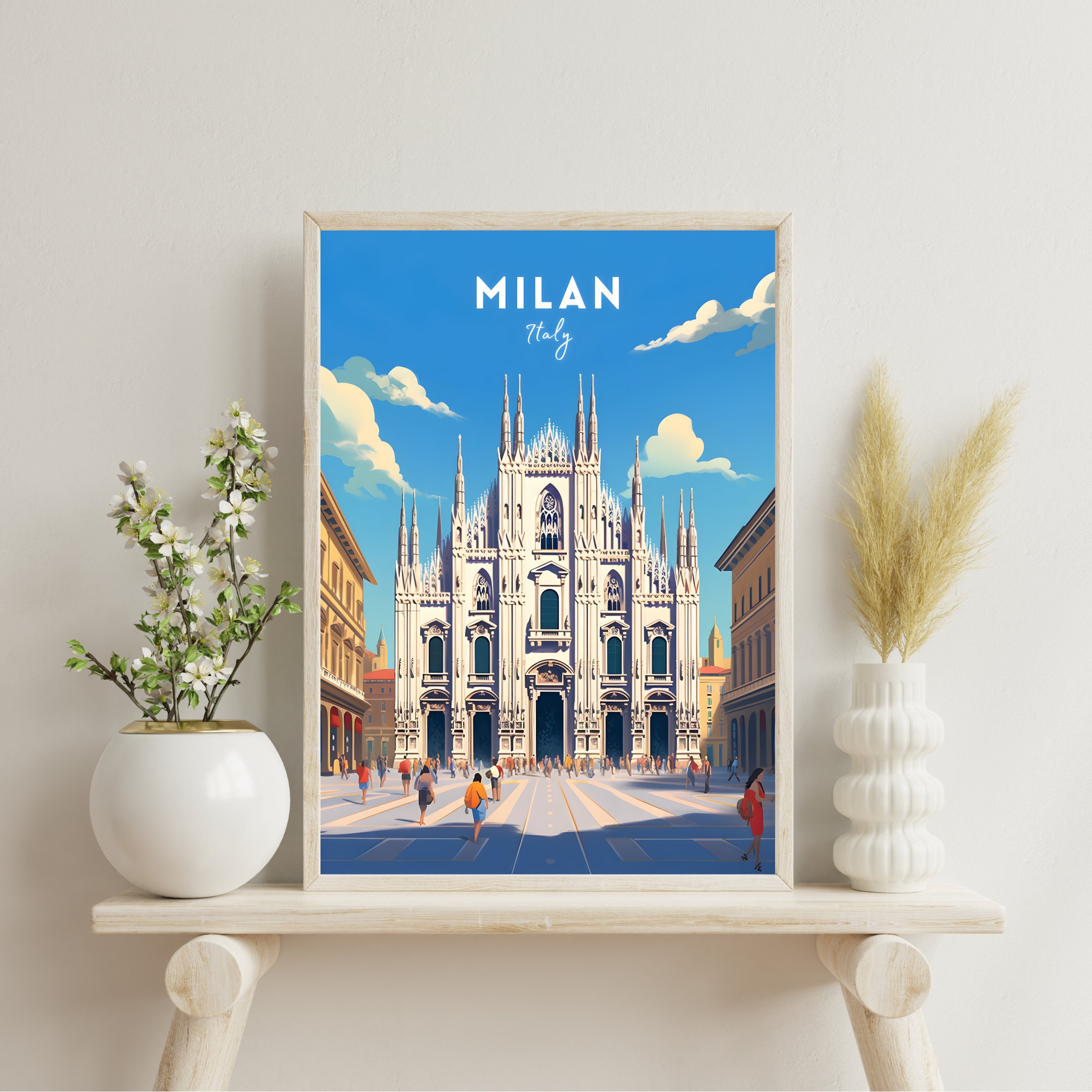 Milan Travel Poster, Milan Wall Art, Milan Print, Italy Wall Art, Milan ...