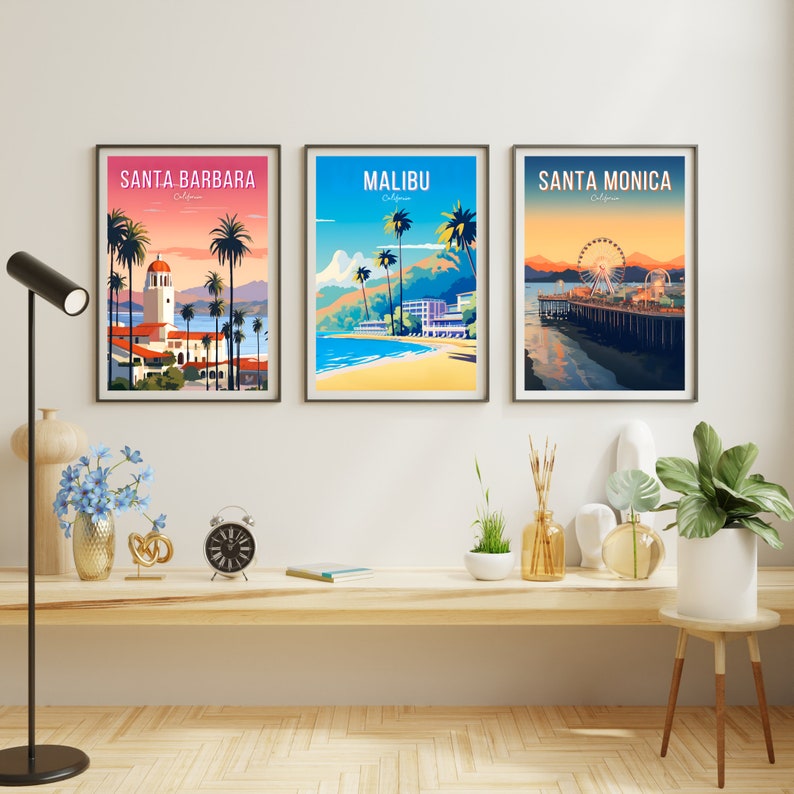 Set of 15 California Posters, California Wall Art Set, Californian ...