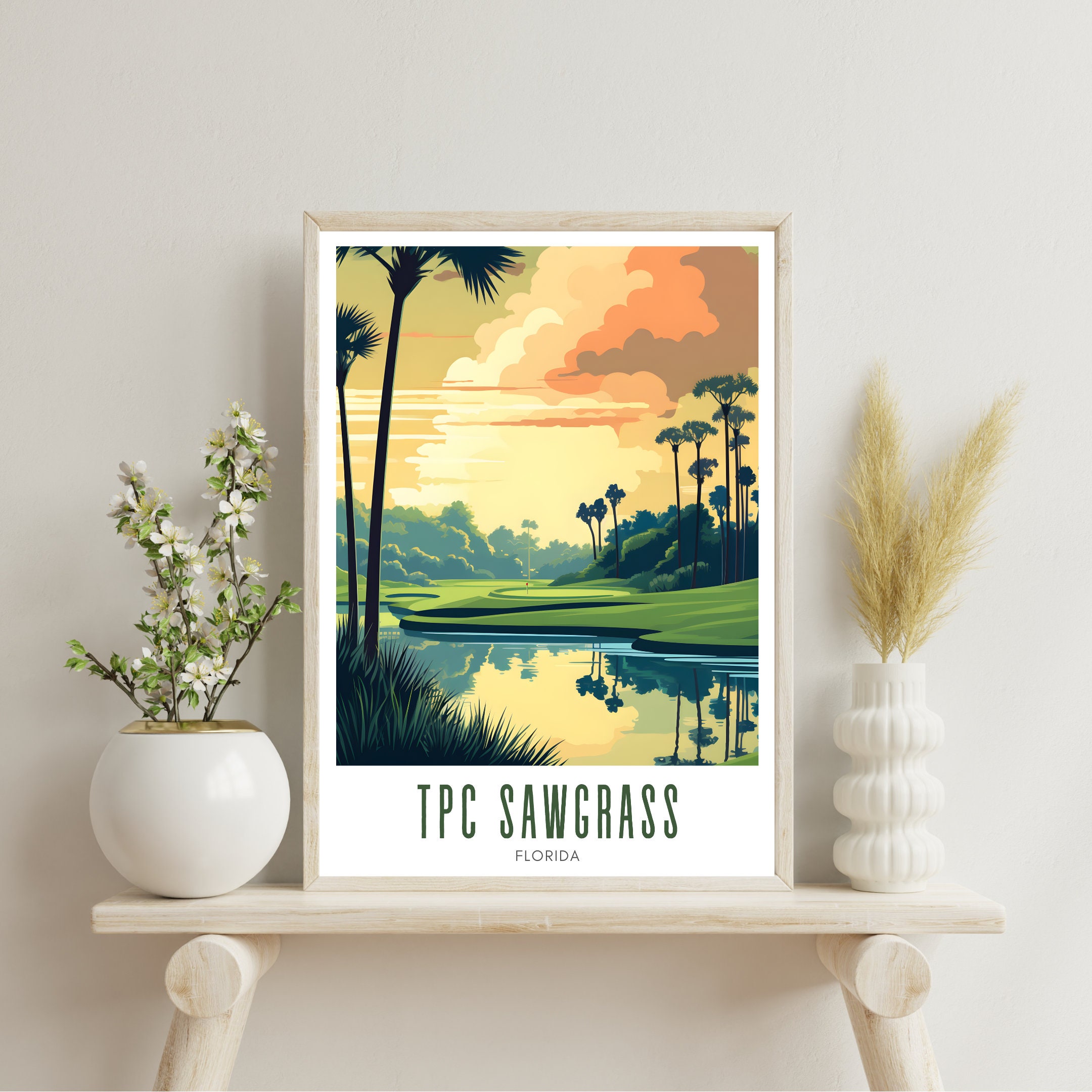 TPC Sawgrass Poster, Sawgrass Golf Wall Art, TPC Sawgrass Print, Golf ...