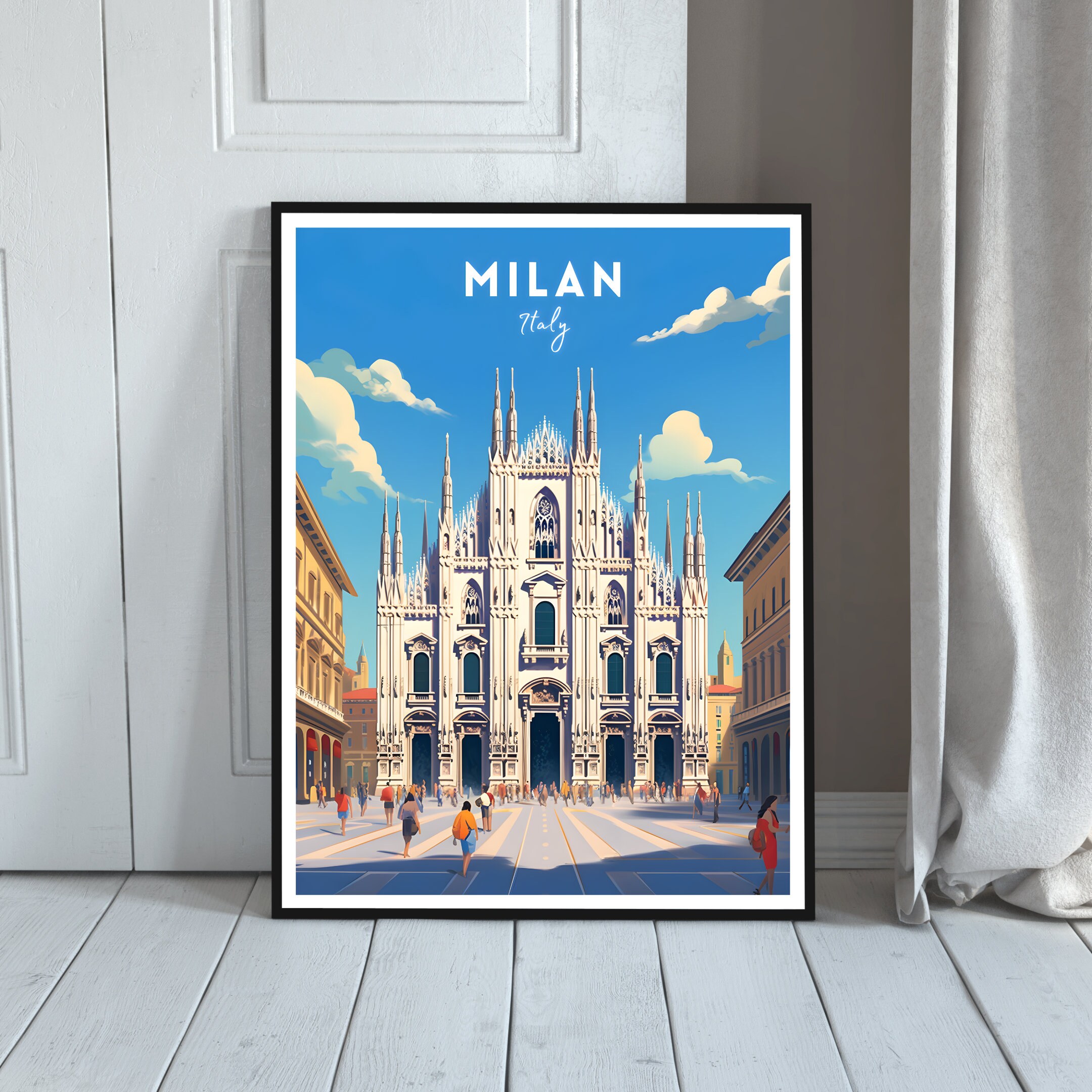 Milan Travel Poster, Milan Wall Art, Milan Print, Italy Wall Art, Milan ...