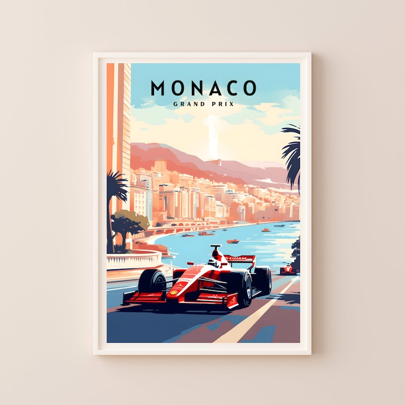 Monaco Travel Poster, Monaco Wall Art, Monaco Grand Prix Poster ...