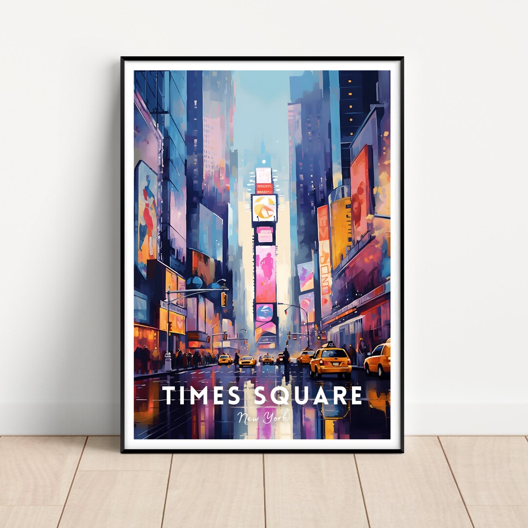 Times Square Travel Poster, Times Square Wall Art, Times Square Print ...
