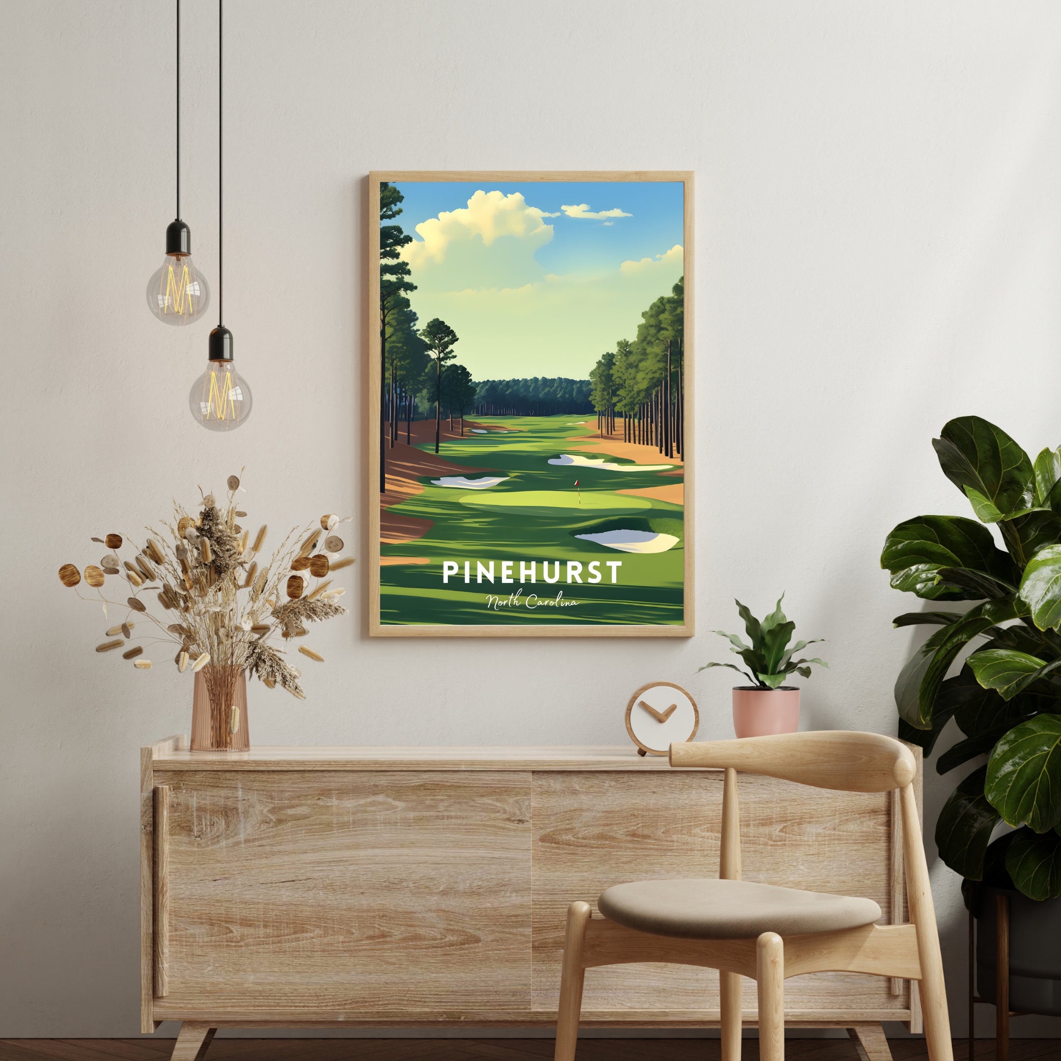Pinehurst Poster, Pinehurst Resort Golf Course, Pinehurst Print, Golf ...