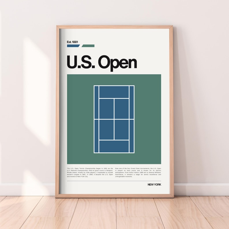 Tennis Grand Slam Poster Set, Tennis Print Set, Wimbledon, French Open ...