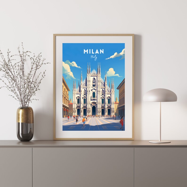 Milan Travel Poster, Milan Wall Art, Milan Print, Italy Wall Art, Milan ...