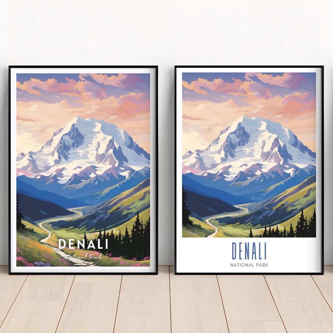 Denali National Park Travel Poster, Denali National Park Print, Denali ...