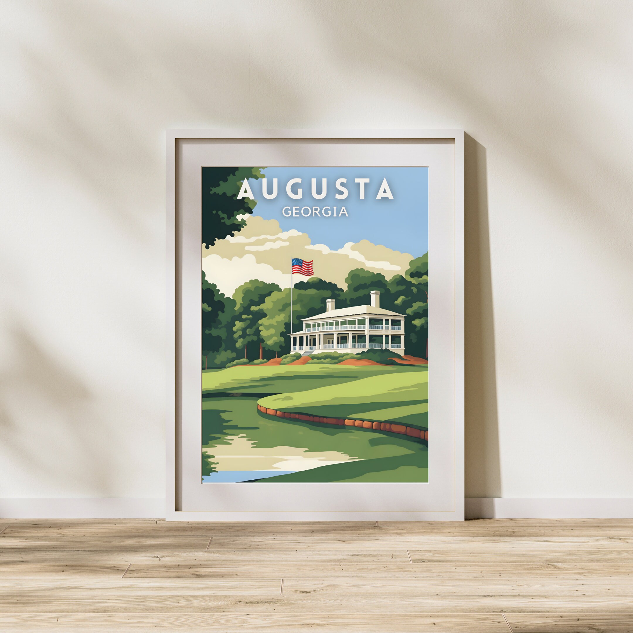 Augusta Travel Poster, Augusta Wall Art Print, Augusta Travel Art ...