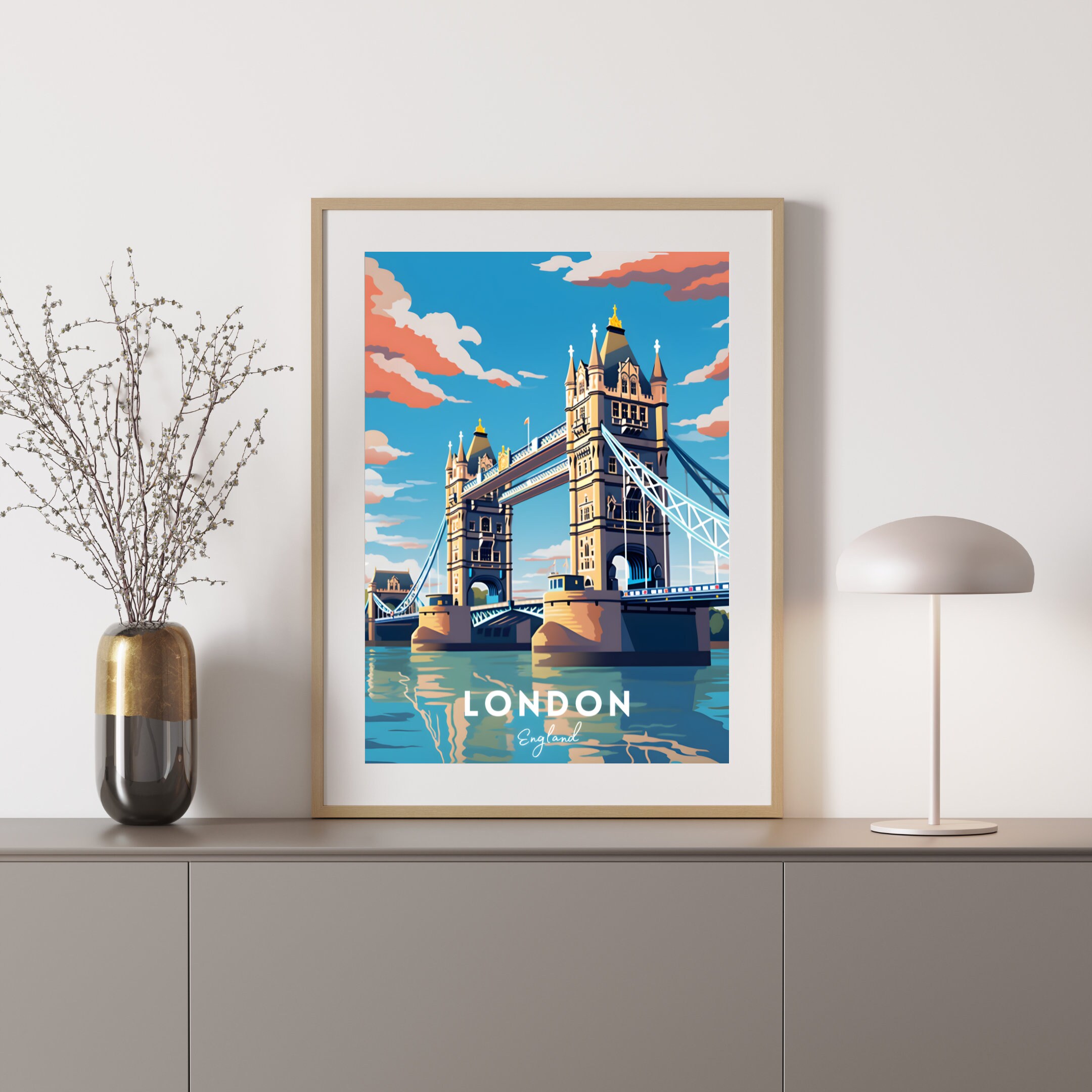London Travel Poster, London Wall Art, London Travel Print, Digital ...