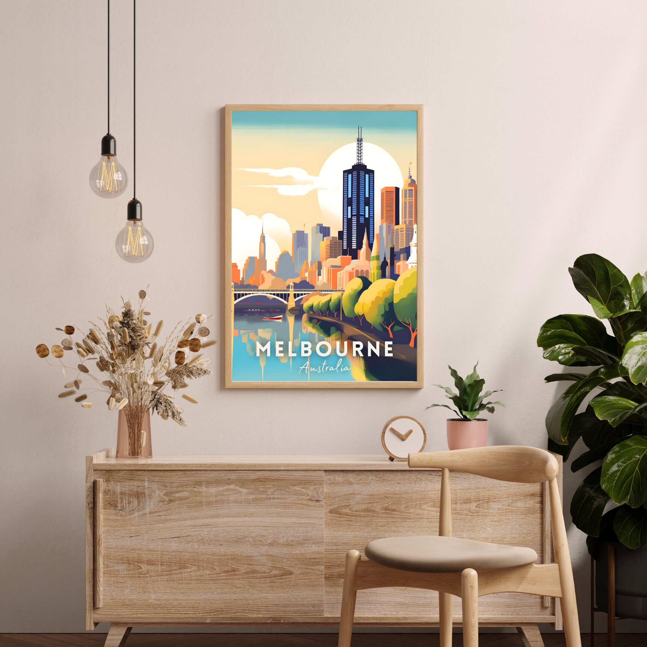 Melbourne Australia Travel Poster Melbourne Wall Art Print - Etsy