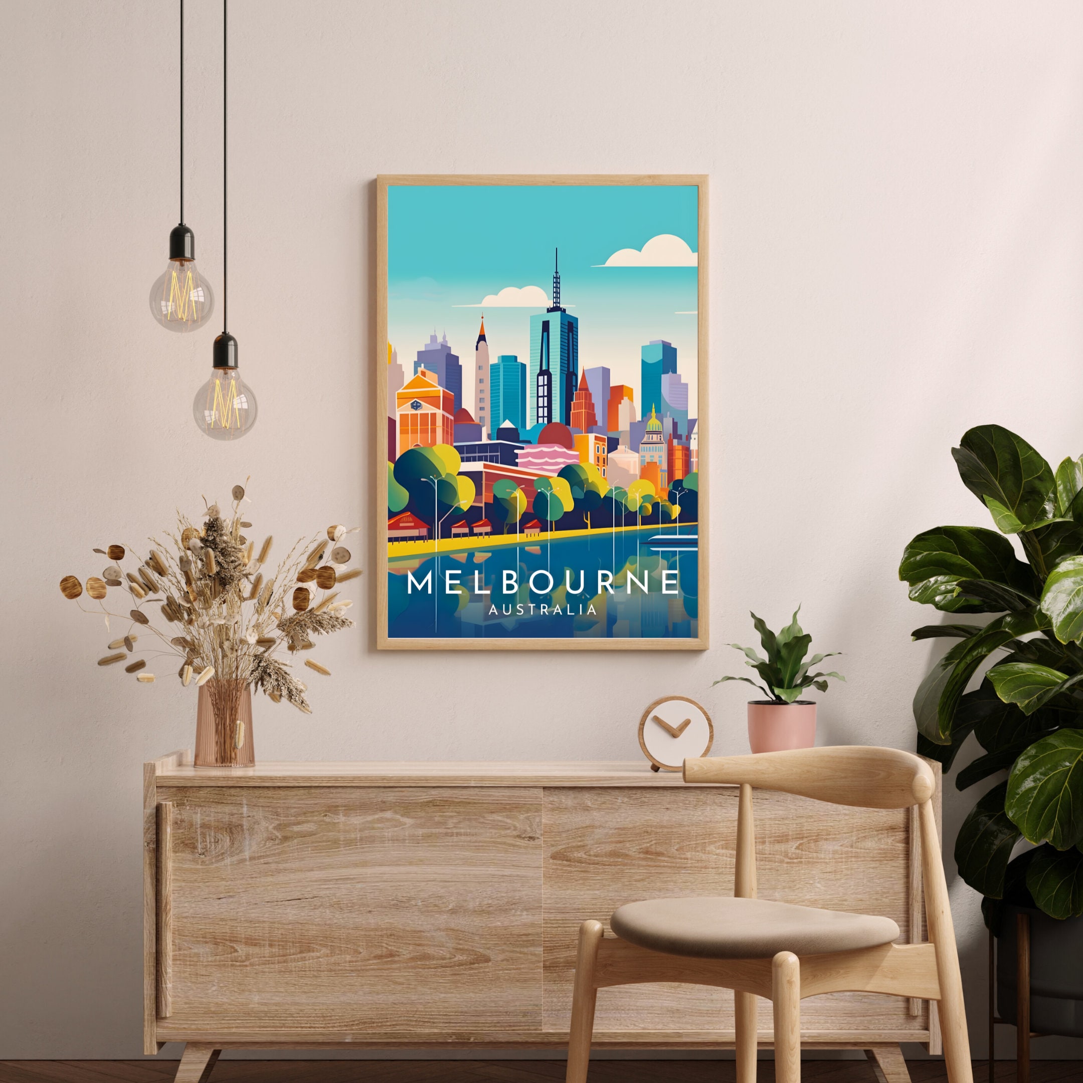 Melbourne Australia Travel Poster, Melbourne Wall Art Print, Melbourne ...