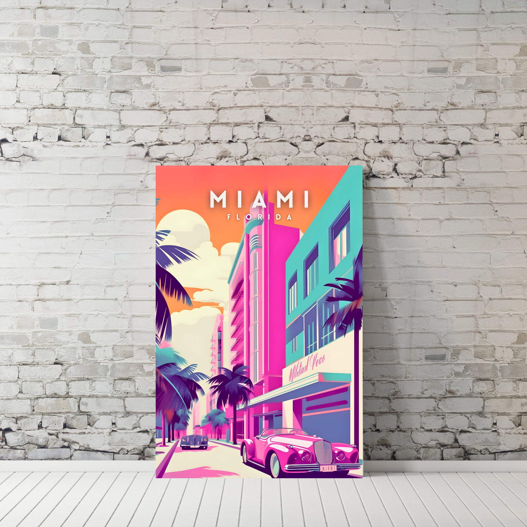 Miami Travel Poster, Miami Wall Art Print, Miami Travel Art Poster ...