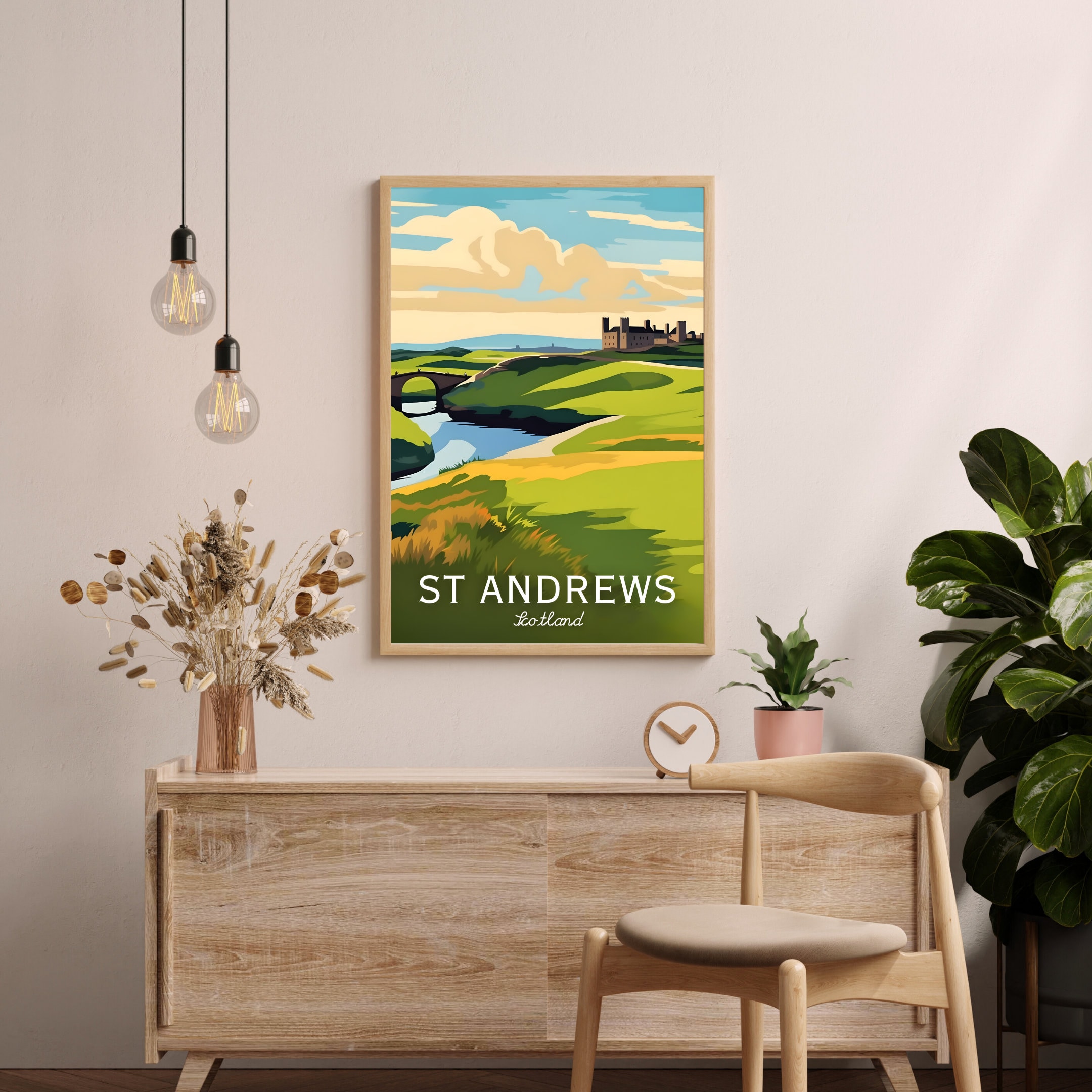St Andrews Travel Poster, St Andrews Wall Art, St Andrews Travel Art ...