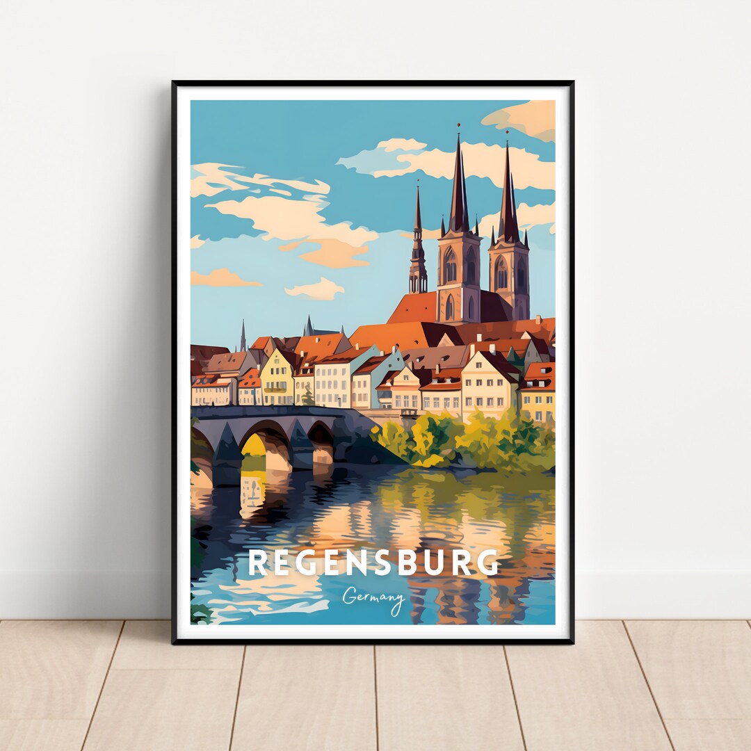 Regensburg Poster, Regensburg Print, Regensburg Wall Art, Digital ...