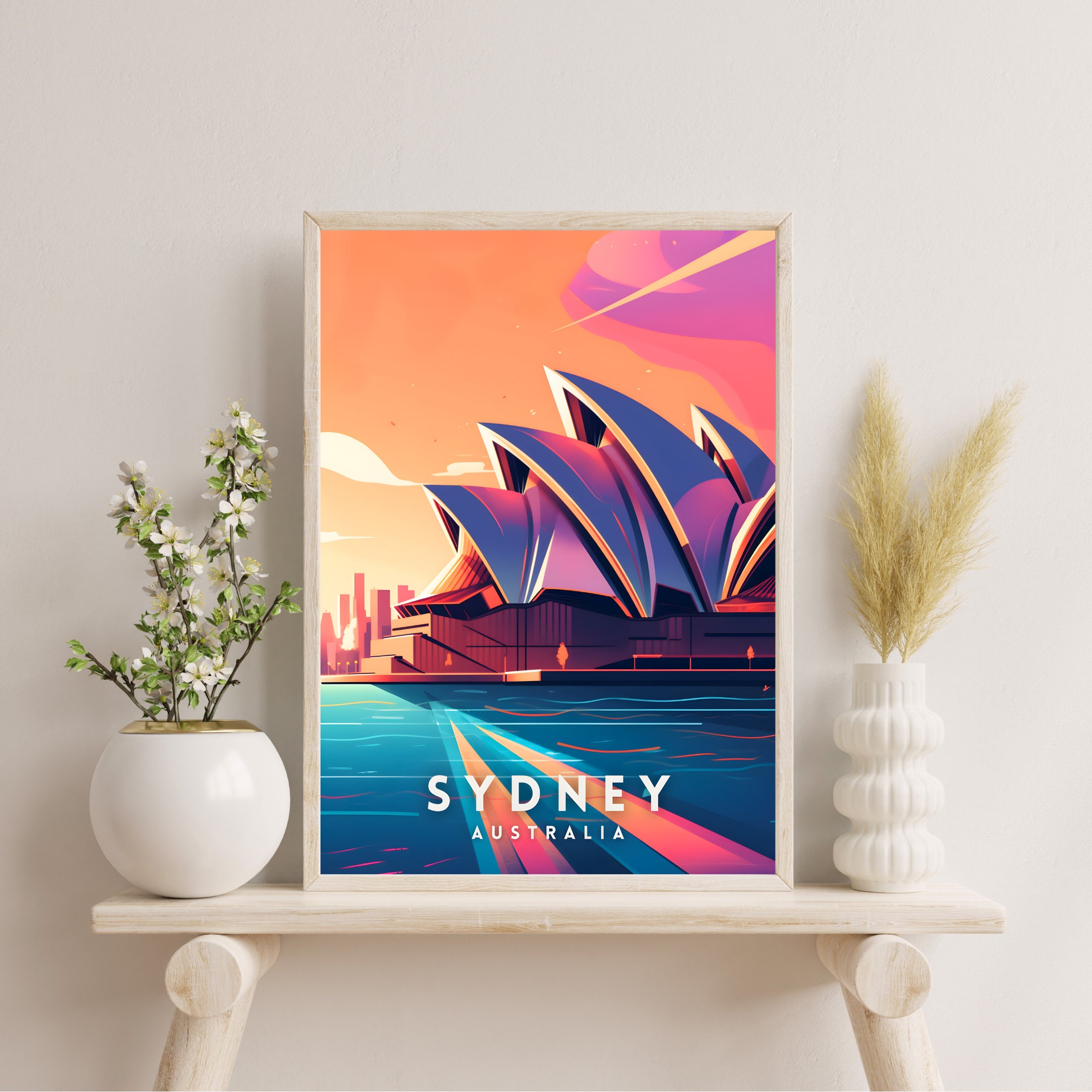 Sydney Travel Poster Sydney Wall Art Print Sydney Travel Art - Etsy