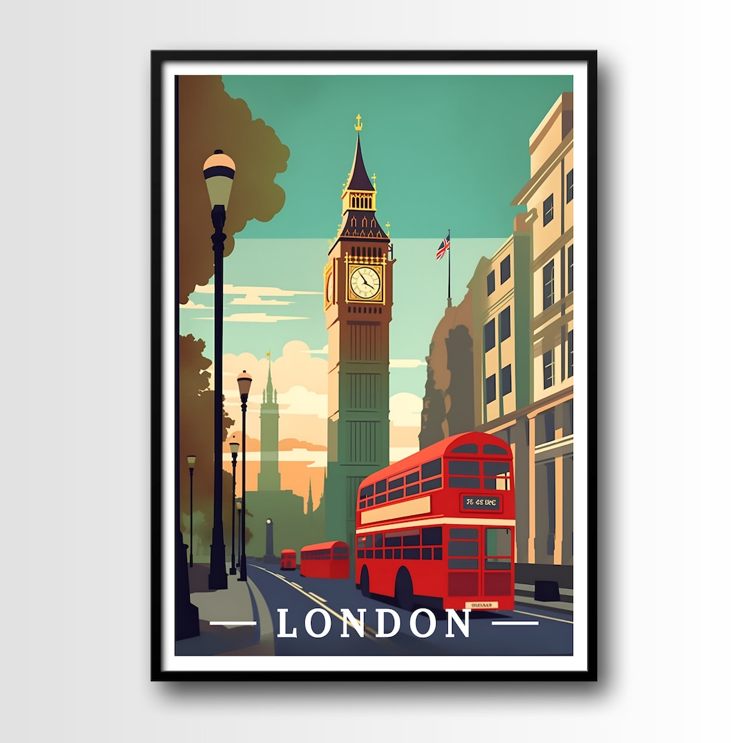 London Travel Poster, London Wall Art Print, London Travel Art Poster ...