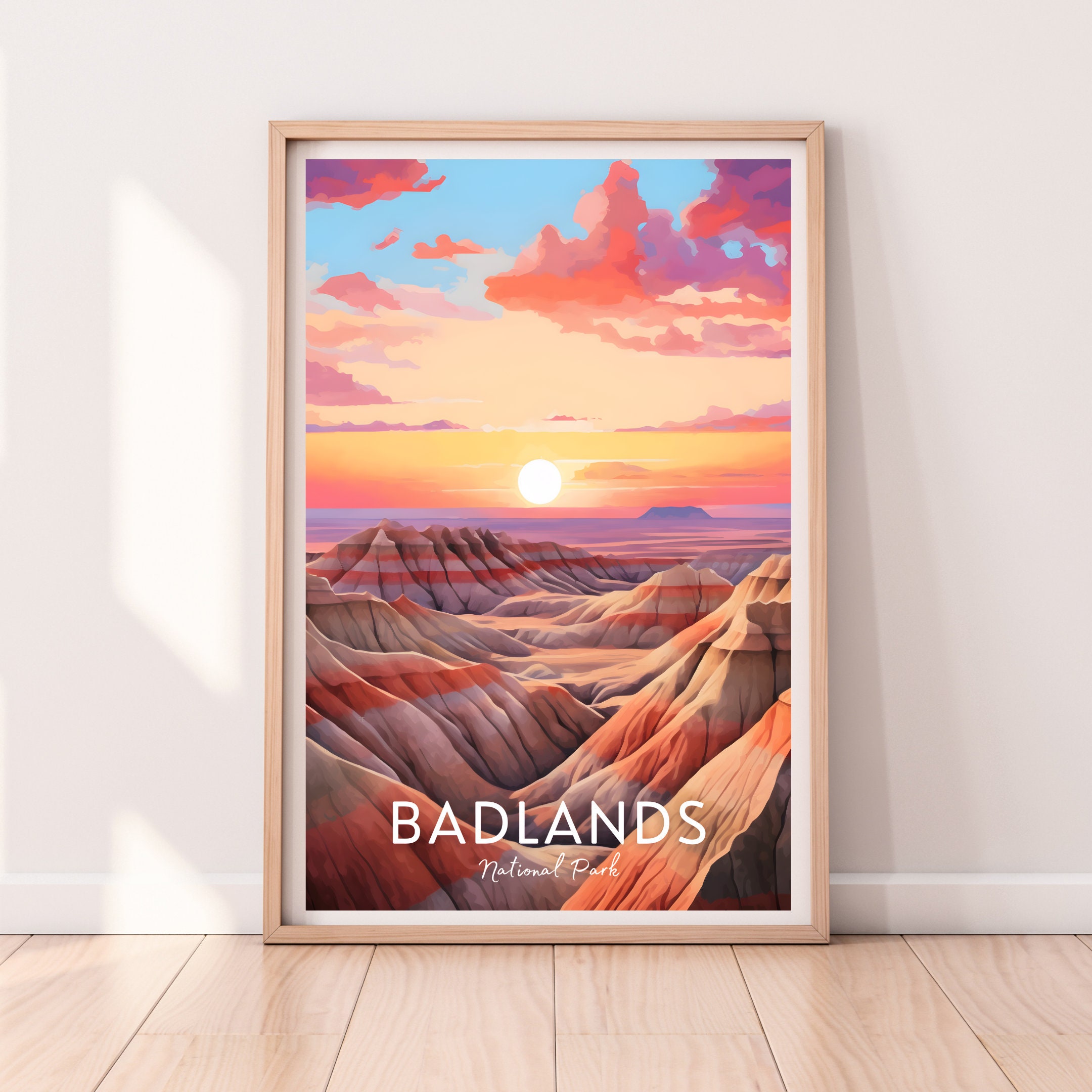 Badlands National Park Poster, Badlands National Park Print, Badlands ...