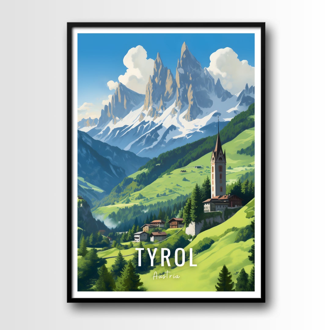 Tyrol Travel Poster, Tyrol Wall Art, Tyrol Print, Digital Download ...