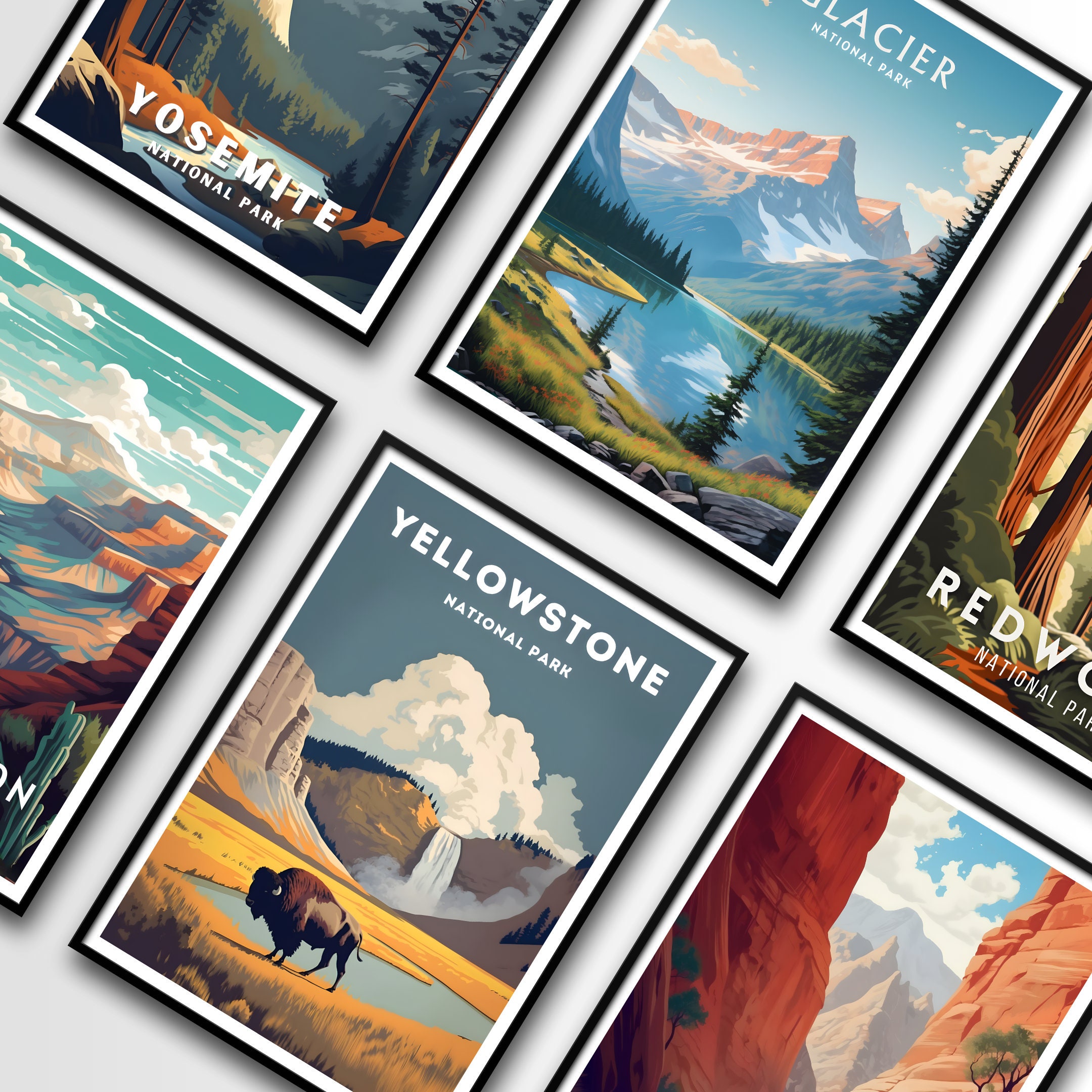 National Park Poster Set: USA Travel Art Prints (digital Download) - Etsy