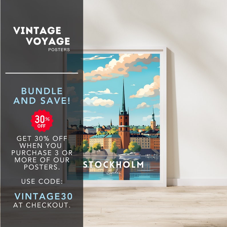 Stockholm Poster, Sweden Travel Poster, Stockholm Print, Stockholm Wall ...
