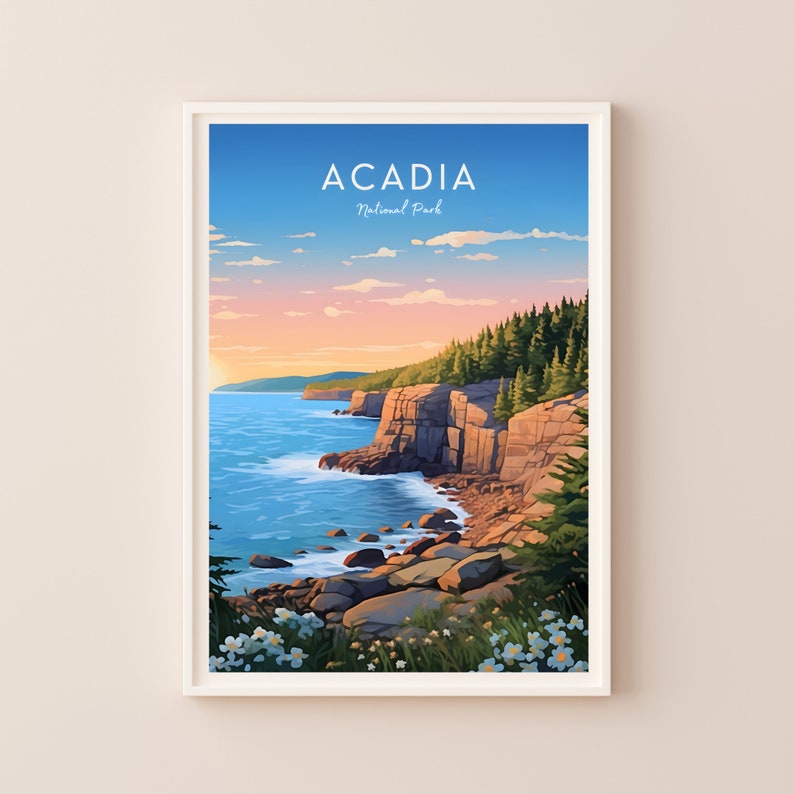 Acadia National Park Poster, Acadia National Park Print, Acadia Print ...